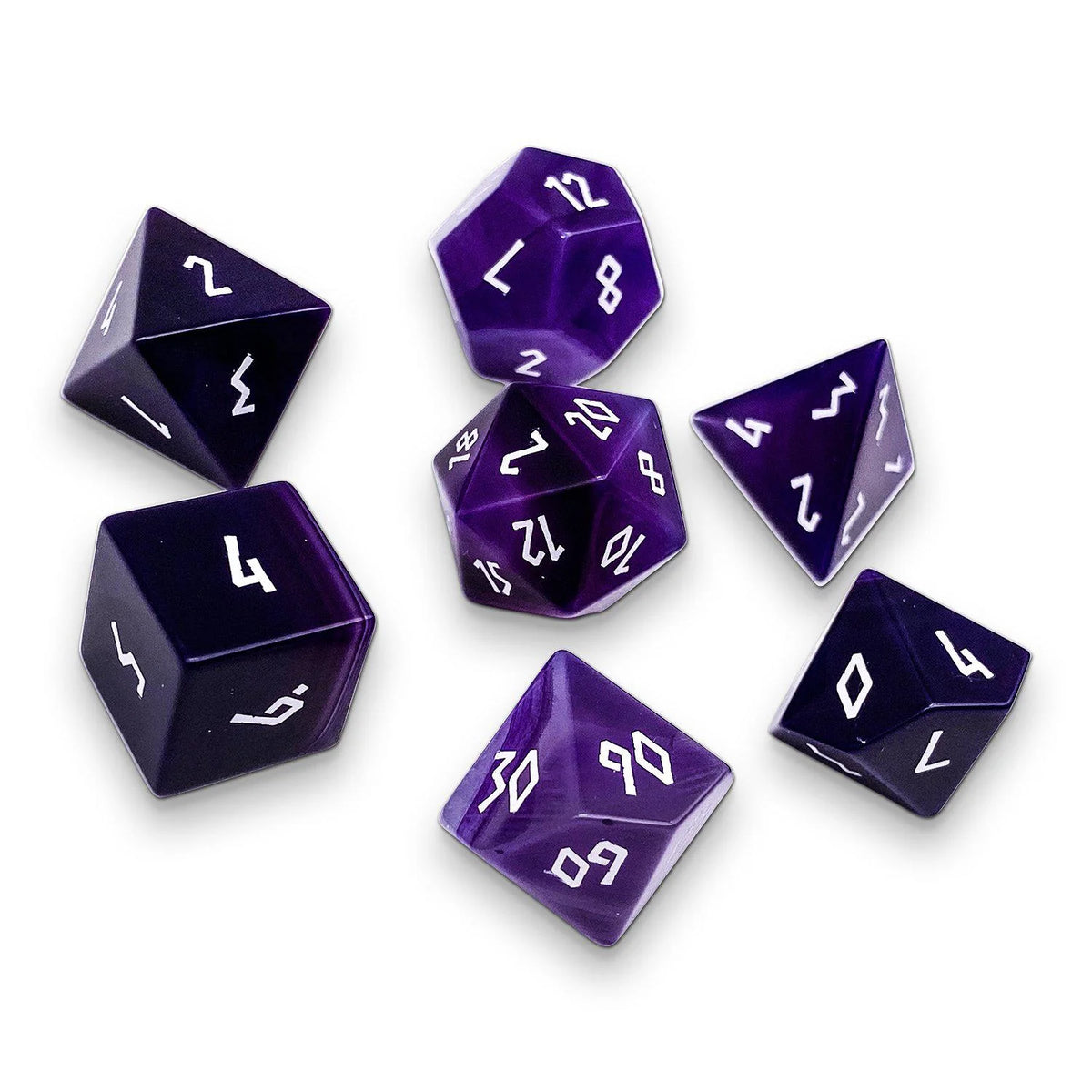 RPG 7 Dice Set | Gemstone - Purple Striped Agate — Victory Point Games LLC