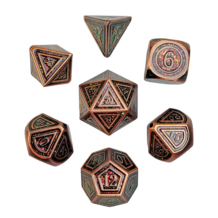 Forged Dice: Forest Embers Metal RPG Dice Set — Victory Point Games LLC